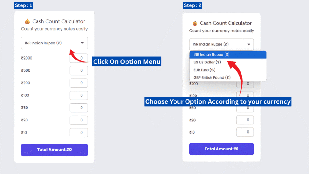 Smart Cash Count Calculator 2025 – Fast & Accurate Currency Tool
