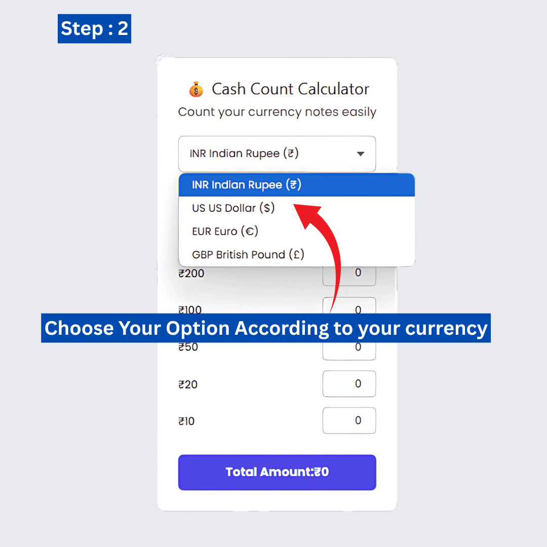 Smart Cash Count Calculator 2025 – Fast & Accurate Currency Tool
